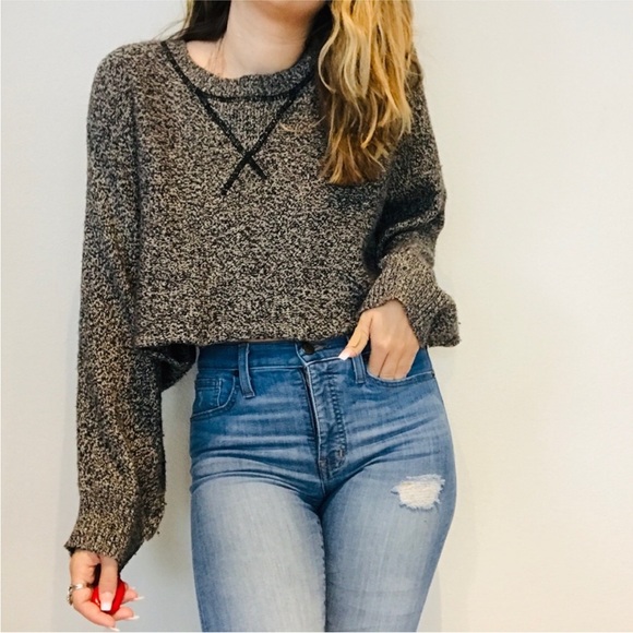 Aiko | Sweaters | Aiko Cropped Cashmere Blend Sweater Cozy Knit Size ...